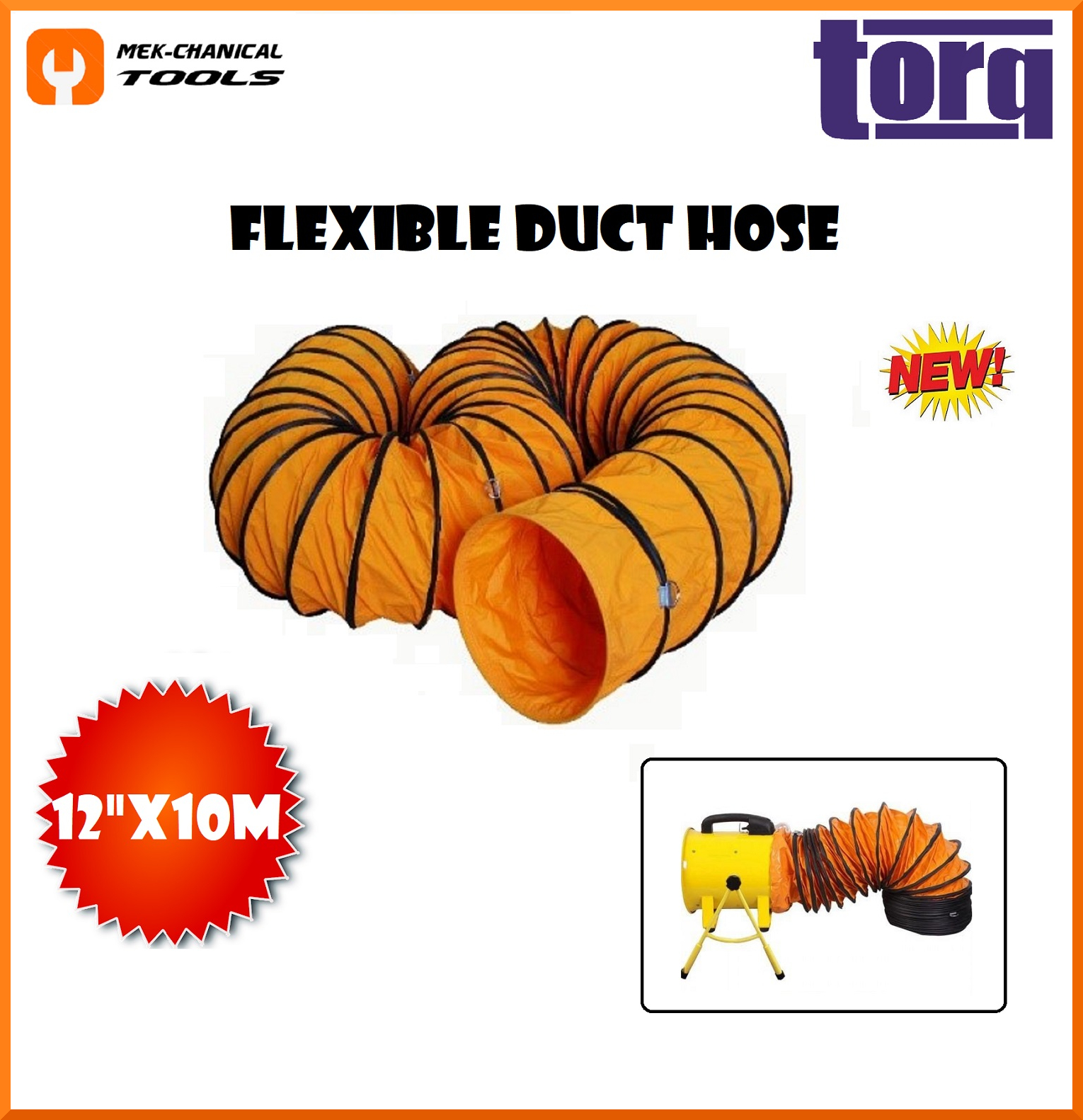 TORQ Flexible Duct Hose 12" 10meters (Ventilator) | Lazada PH