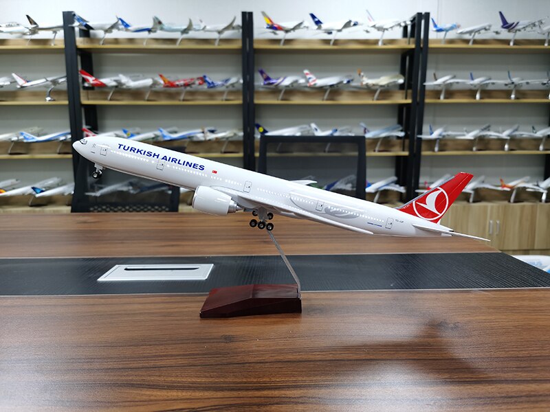 47CM 1/157 Scale Turkish Air Airlines 777 B777 Aircraft Model W Light ...