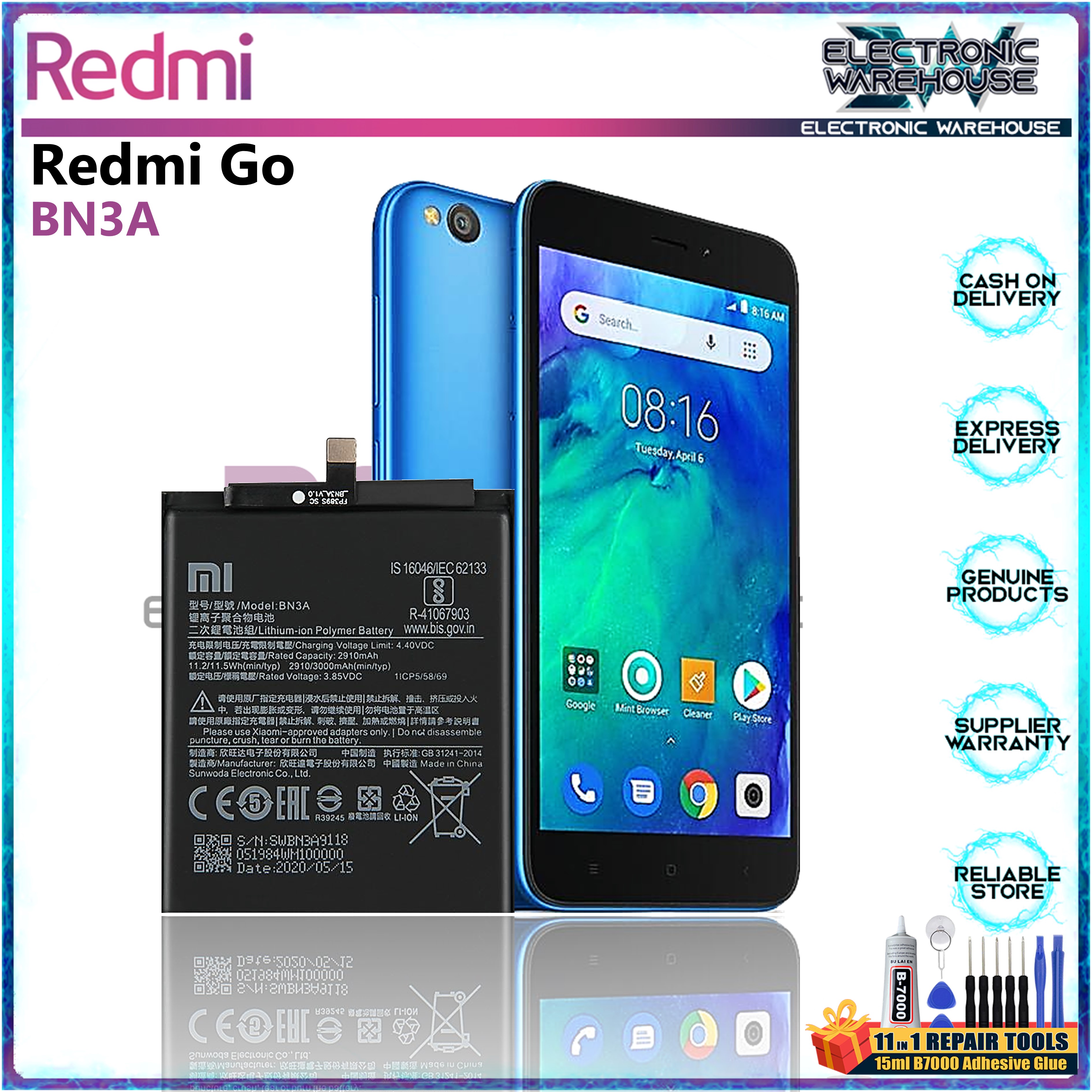New Redmi Go Battery BN3A 3000mAh Capacity | Lazada PH