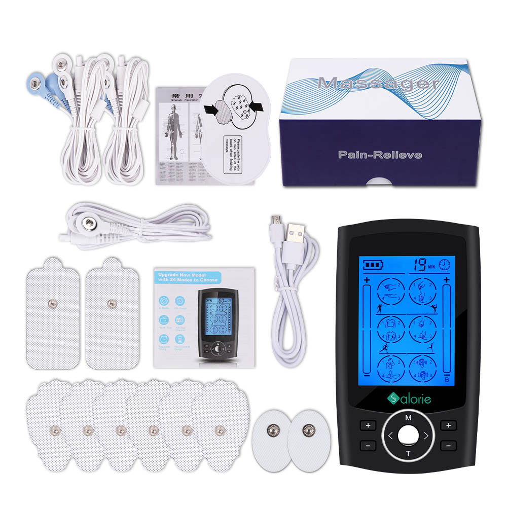 Salorie Dual Channel TENS EMS Unit 6/36 Modes 30 Level Intensity Muscle ...