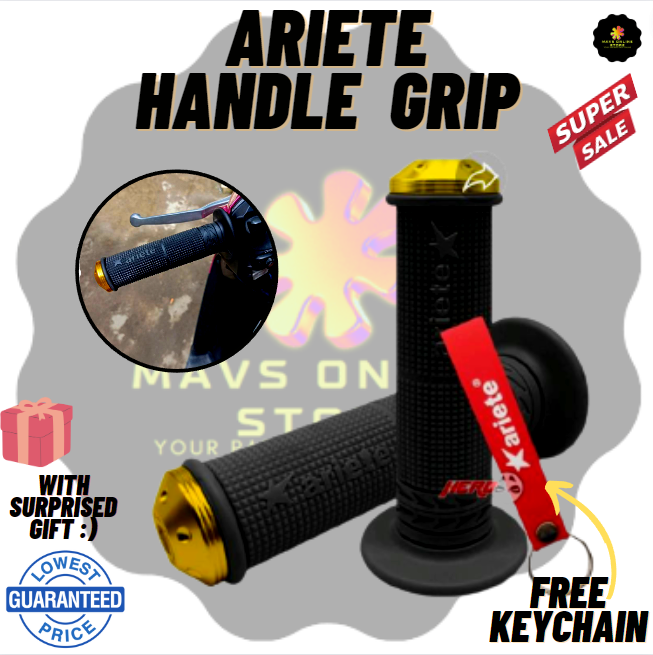 ORIGINAL ARIETE HANDLE GRIP FOR HONDA RS 125 | BLACK | STAINLESS SILVER ...