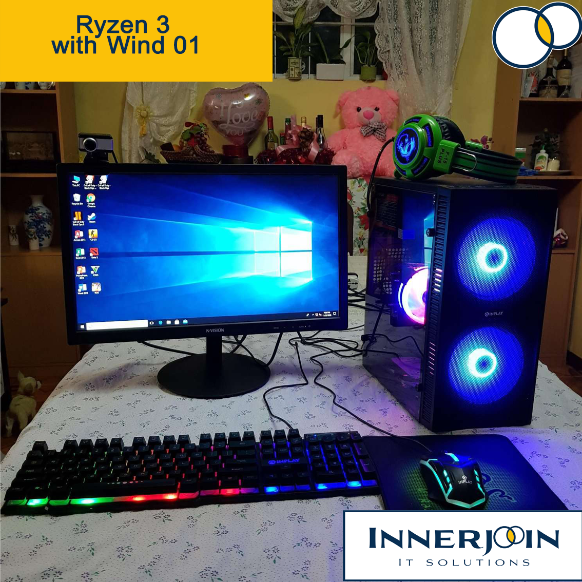 Ryzen 3 Computer Set Package With WebCam | 8GB RAM DDR4 | 240GB SSD ...