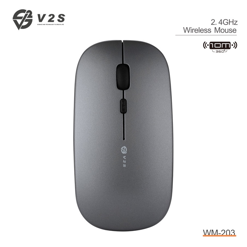 V2S WM203 Wireless mouse 2.4GHz ultra-thin USB fiber ultra-thin 10m ...