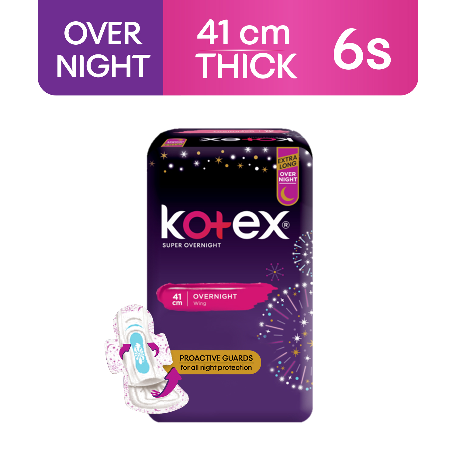 Kotex Super Overnights Feminine Pads 41cm - 6 Pads | Lazada PH
