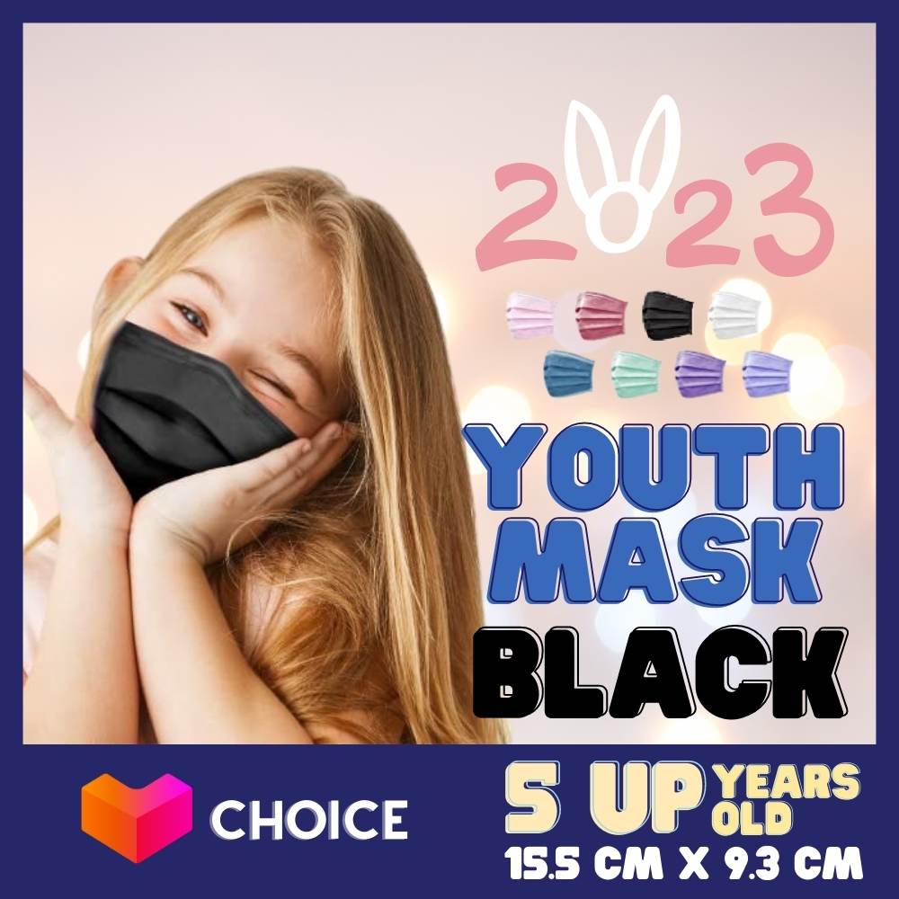 2023 sale Black Face Mask For Teens 3-Ply 50pcs Disposable Medical ...