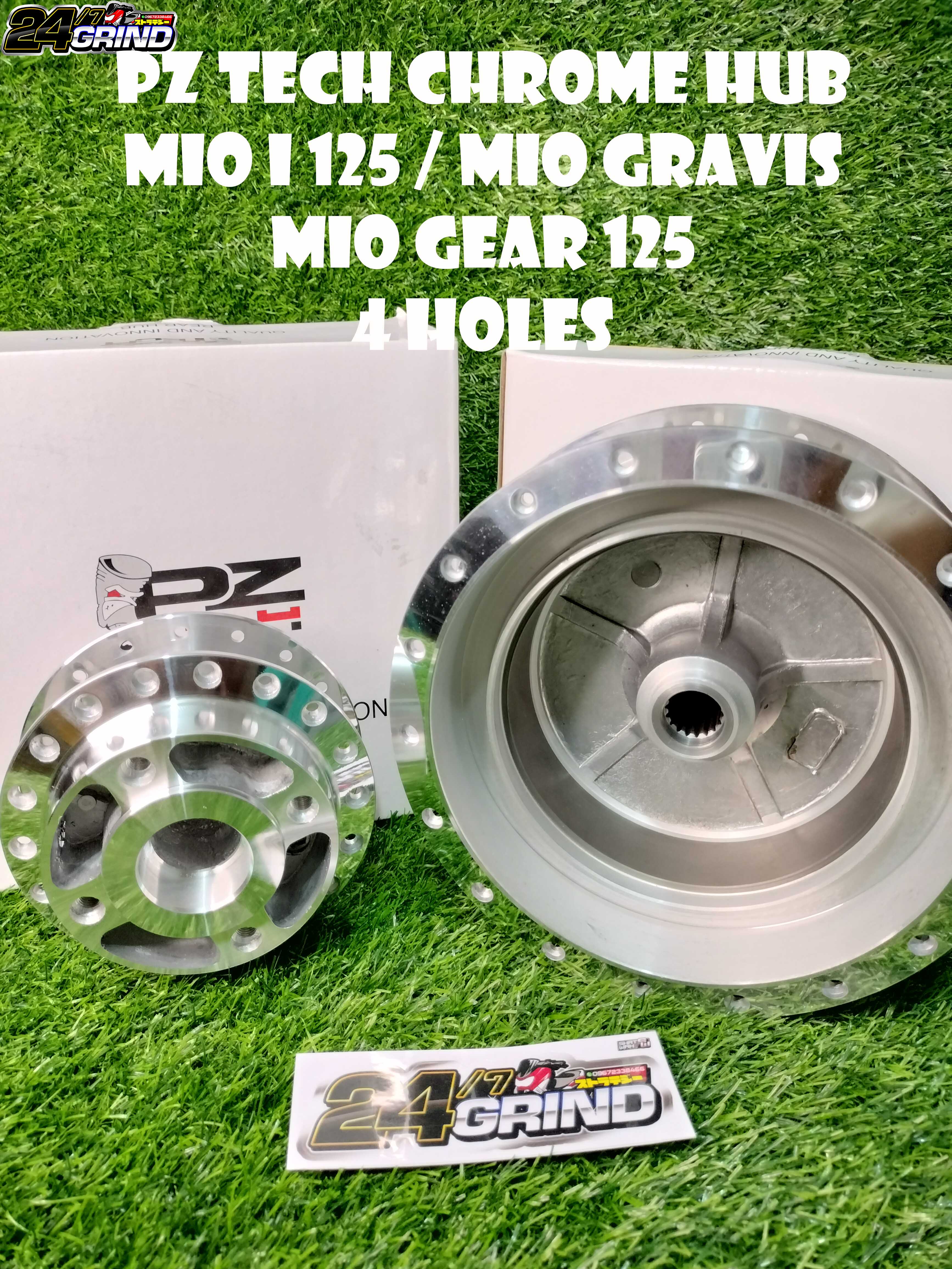 PZ TECH CHROME HUB MADE IN THAILAND FOR YAMAHA MIO I 125 / MIO SOUL I ...