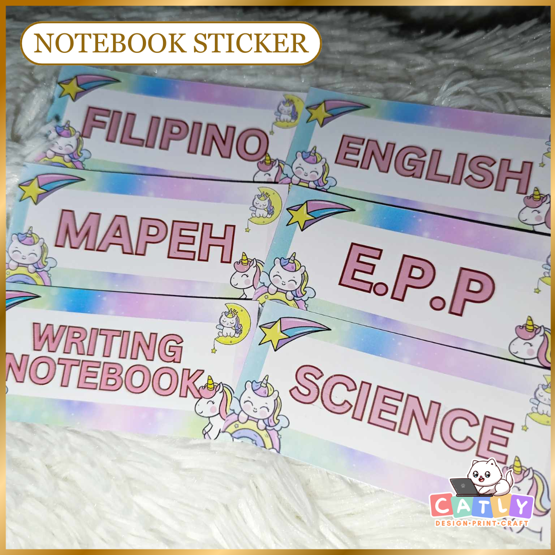 Glossy Notebook Sticker Label | Subject Sticker Label | NOT CUT ...