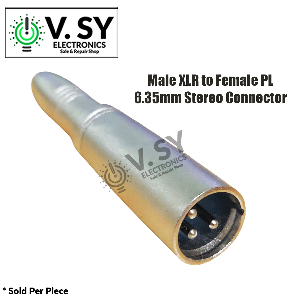 Male / Female XLR to Female PL 6.35mm Stereo Connector Adapter ...