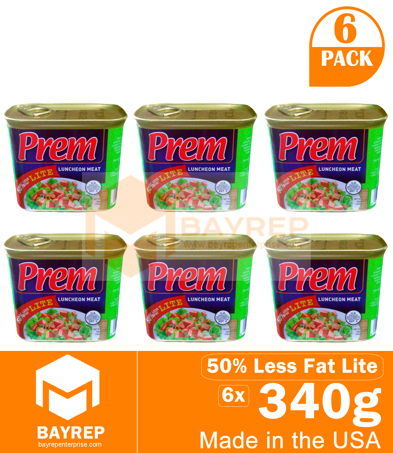 Prem Luncheon Meat Lite 50% Less Fat 6 Pack, 340g Each | Lazada PH