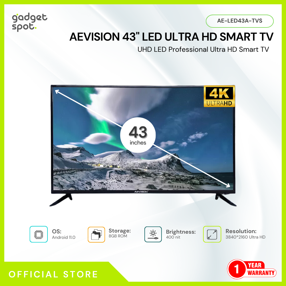 AeVision 43" 4K UHD LED Professional Ultra HD Smart TV/ CCTV Monitor AE ...
