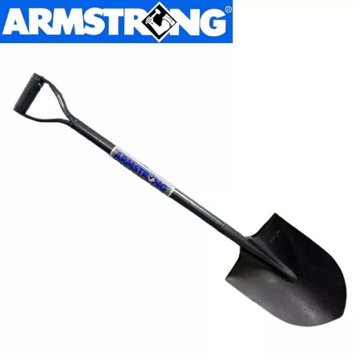 ARMSTRONG Shovel Round Pointed/Spade/Flat Square with Metal Handle Wood ...