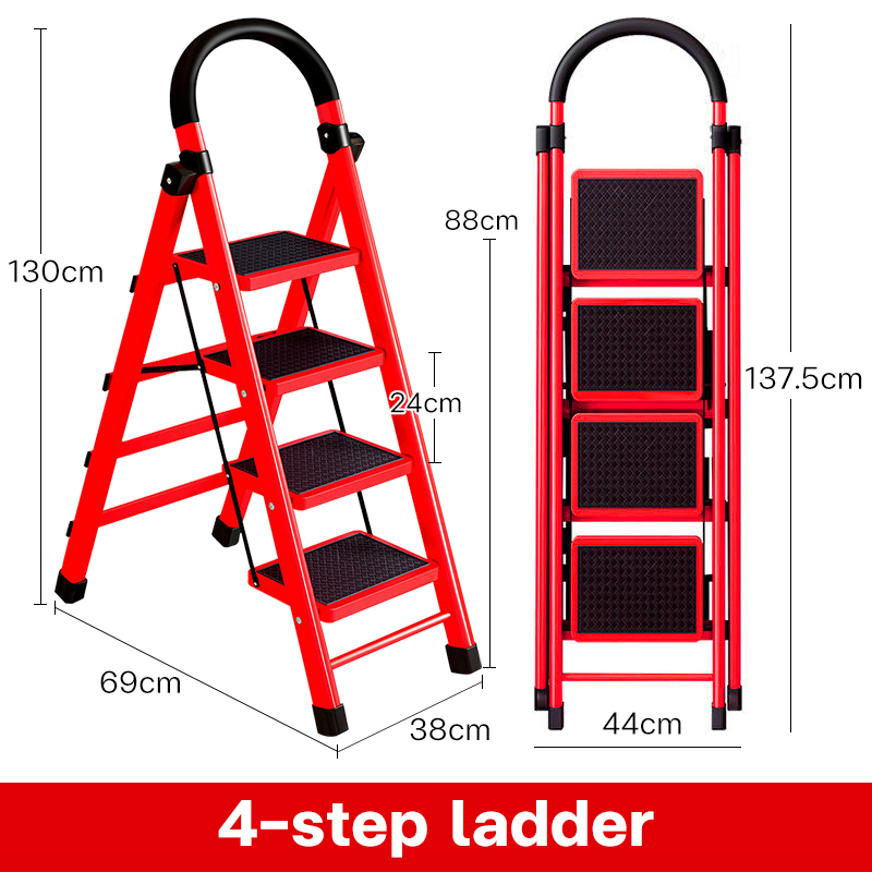 Folding Ladder Step Ladder 3/4/5/6 Steps Folding portable Household ...