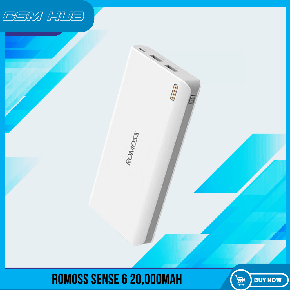 CSM Hub Sense 6 Romoss power bank 20000mah original Charger with Dual output 1 fast charging 2 ...