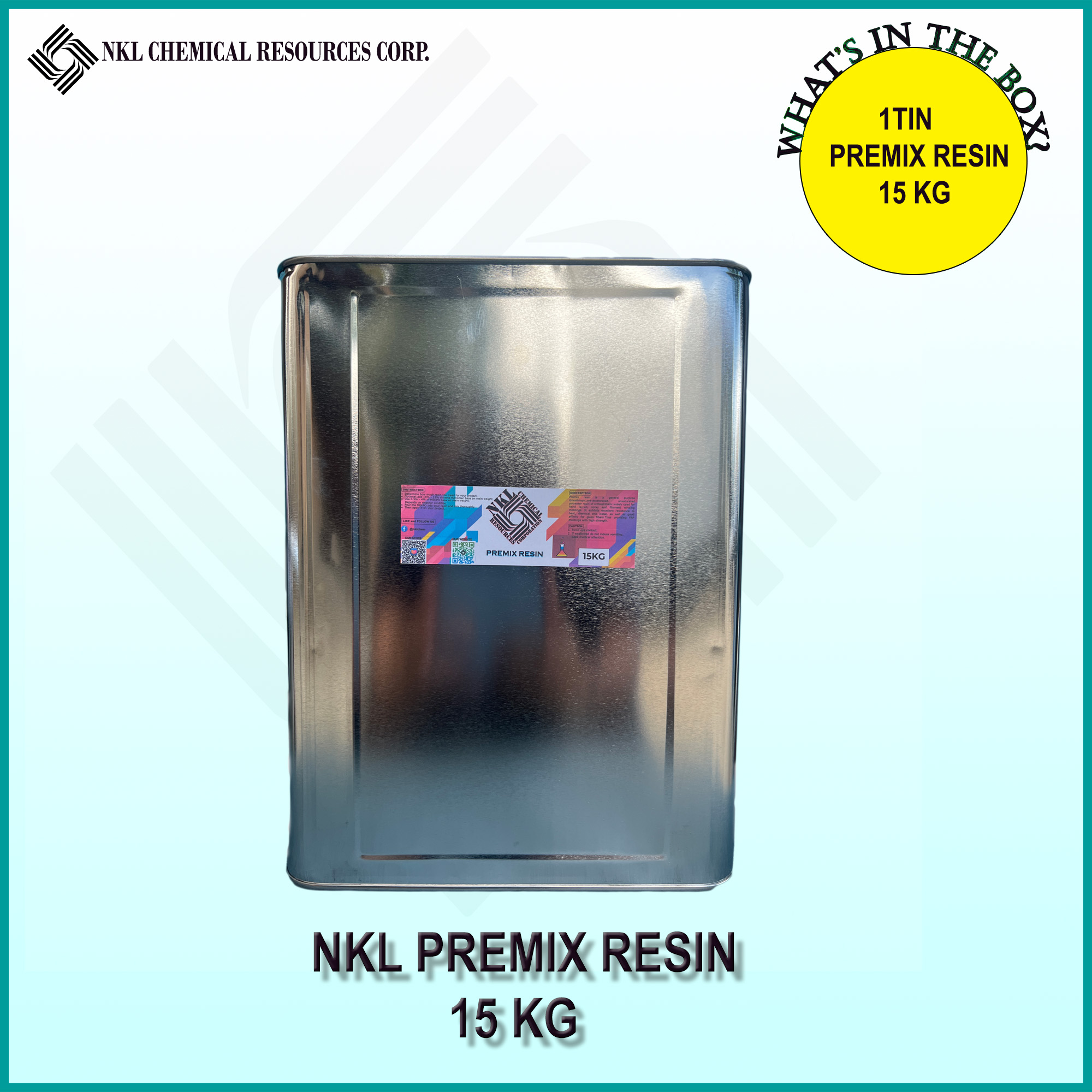 NKLCHEM 8120XF Premix Resin, Fiberglass Resin (15KG net content, no ...