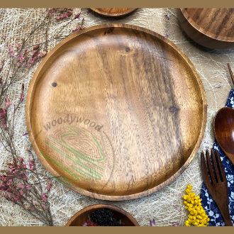 Woodywoodhomecraft 9" Inches Diameter Classic Round Wood Plate/Charger ...