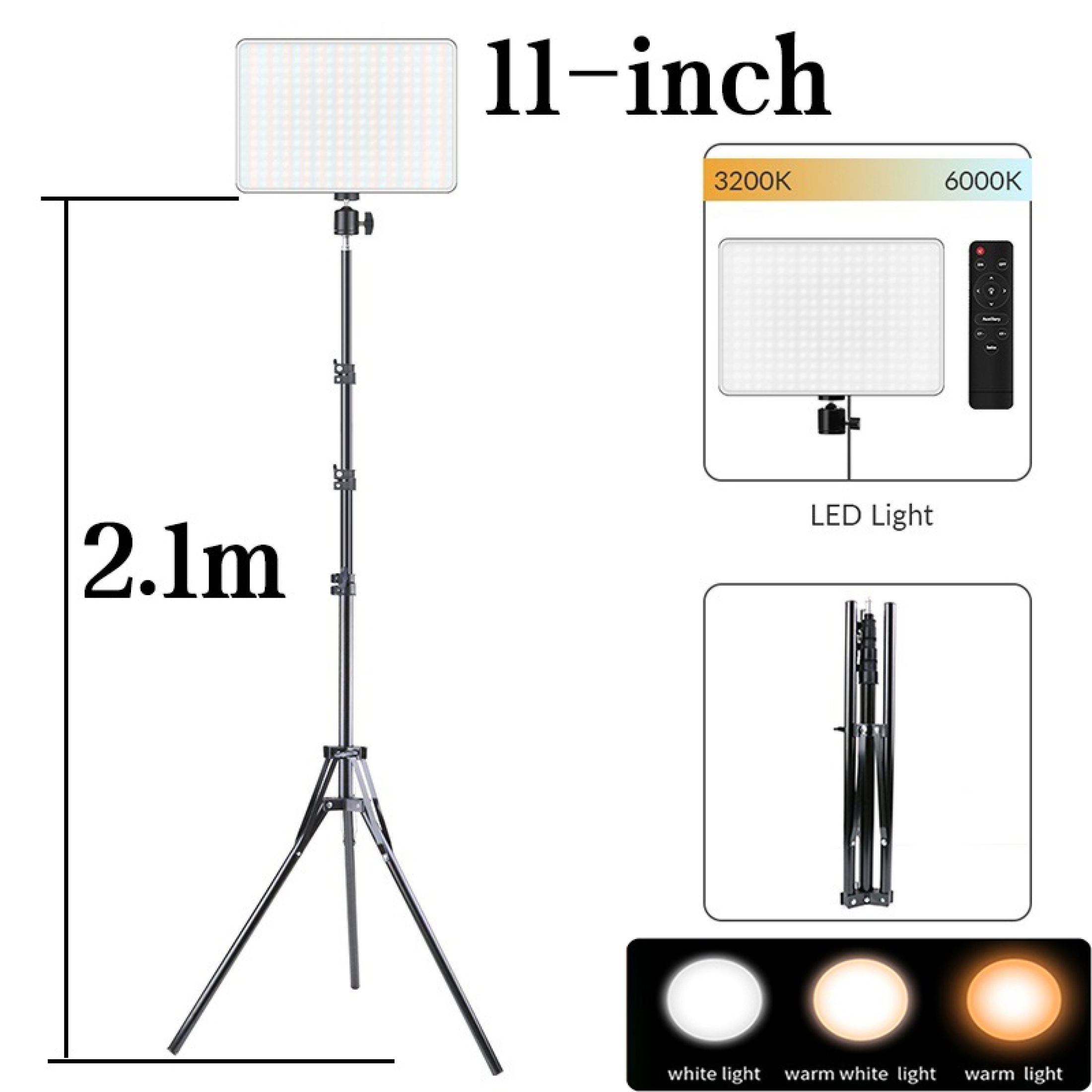 11 inch LED Fill Lamp Video Light Panel Bi-color 2700k-5700k Panel lights for makeup photography ...