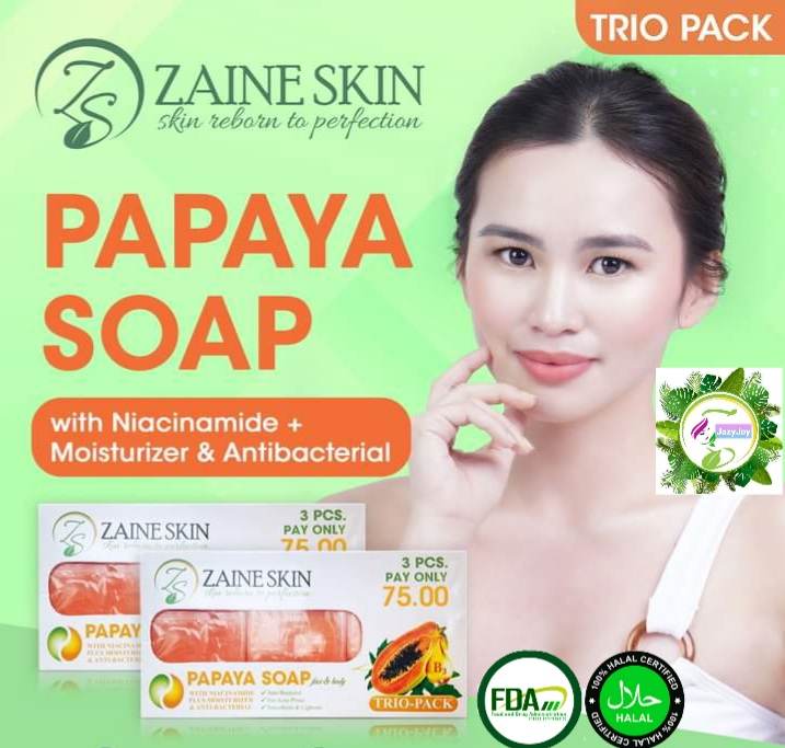 ZAINE TRIO PACK( 75.00 ONLY) PAPAYA KOJIC WHITENING SOAP. | Lazada PH