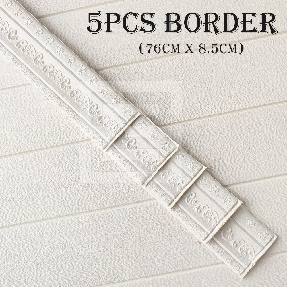 Wall Floral Skirting Border (76Cm X 8.5Cm) Self-Adhesive Wall Stickers ...