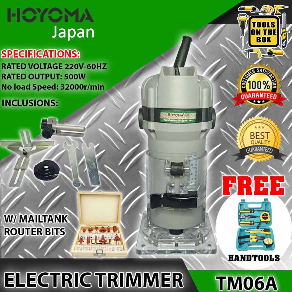 HOYOMA JAPAN Electric Trimmer TM06A with MailTank Router Bits and Free ...