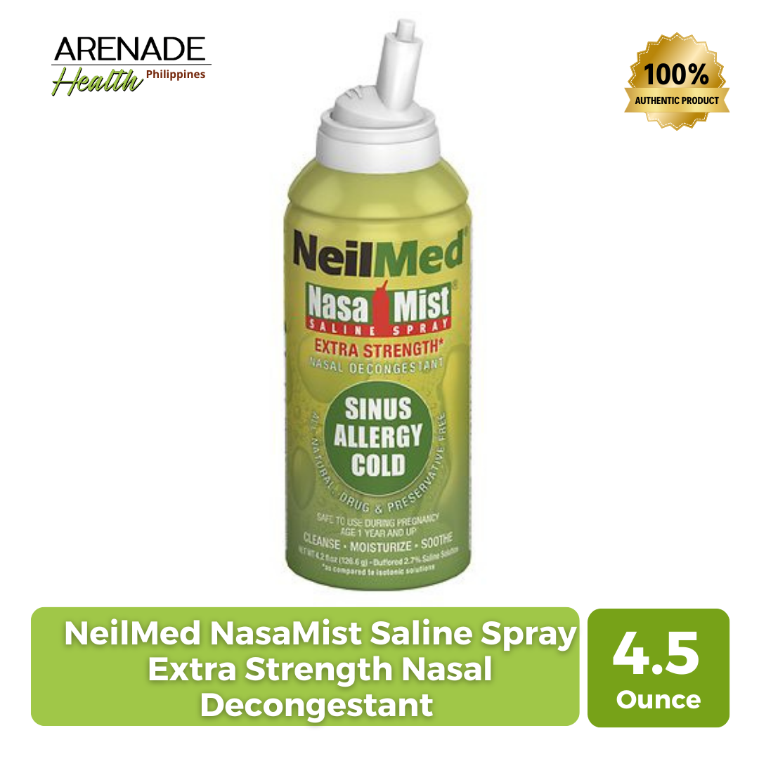 NeilMed NasaMist Saline Spray Extra Strength Nasal Decongestant 4.5 oz ...