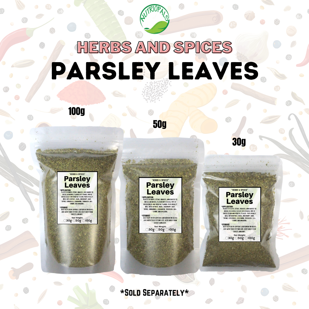 Nutriopals PARSLEY POWDER and DRIED PARSLEY LEAVES 30g, 50g,100g -Herbs ...