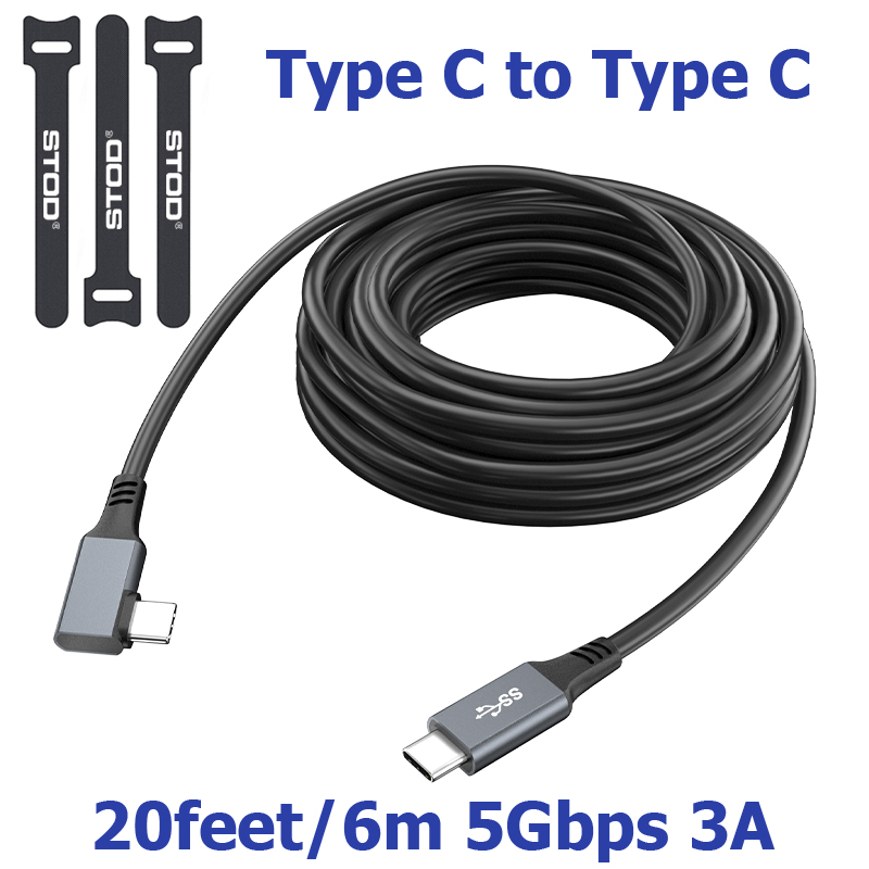 STOD Oculus Quest 2 Link Cable 6M USB Type C Right Angle Left Type-C ...