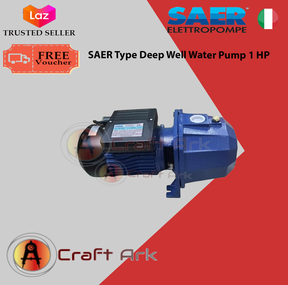 Maxipro Deep Well Water Pump Motor 1HP with Injector and Adapter ITALY ...