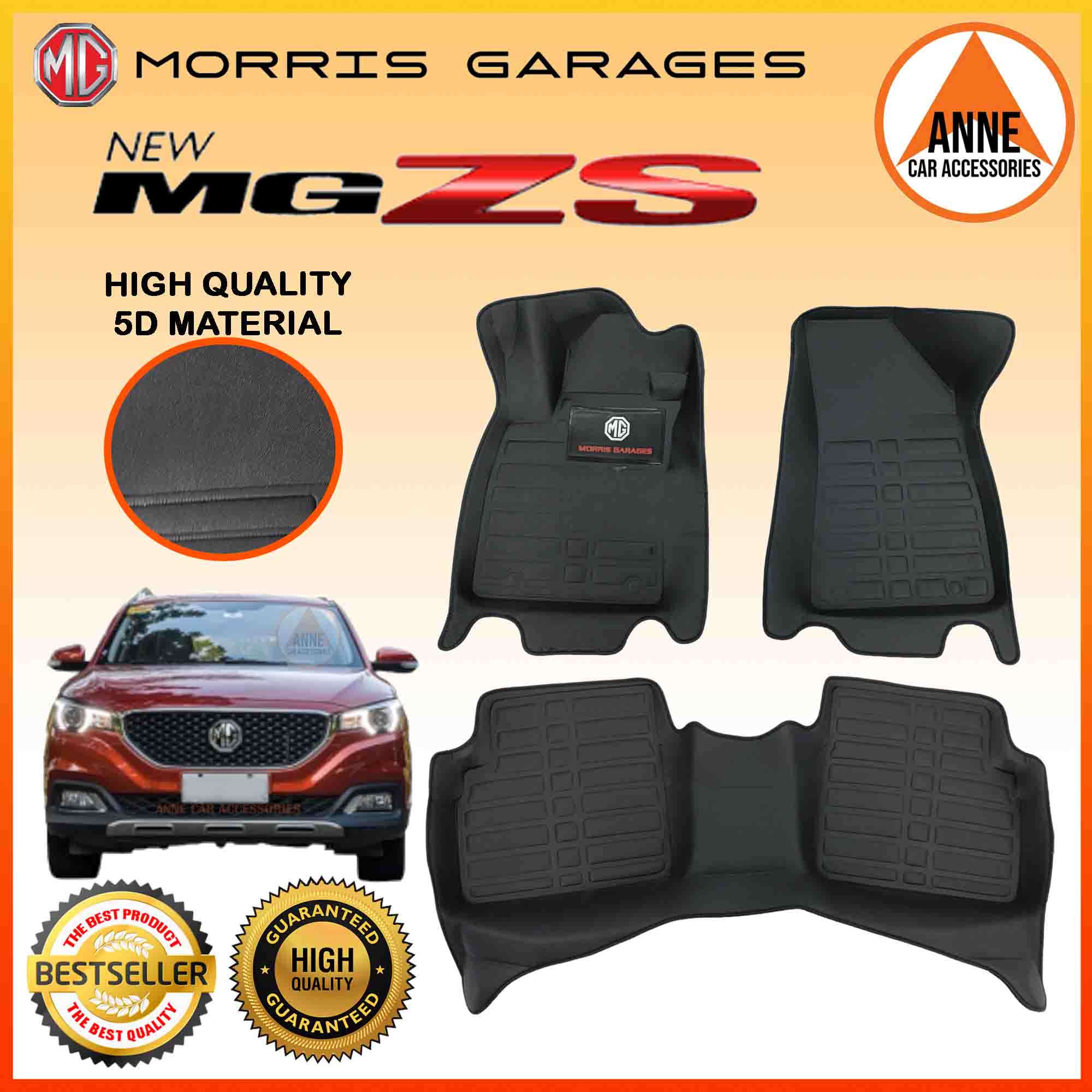 5D Black / 5D Carbon Fiber Car Deep Dish for MG ZS 2019 2020 2021 2022 ...