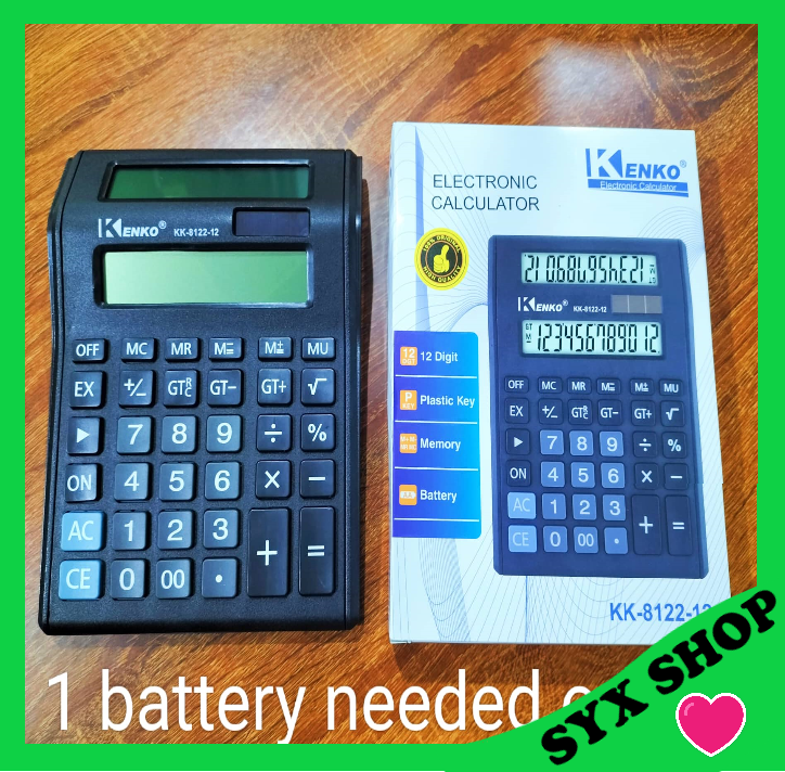 SYX SHOP KENKO ELECTRONIC CALCULATOR 12 DIGIT (KK-8122-12) | Lazada PH