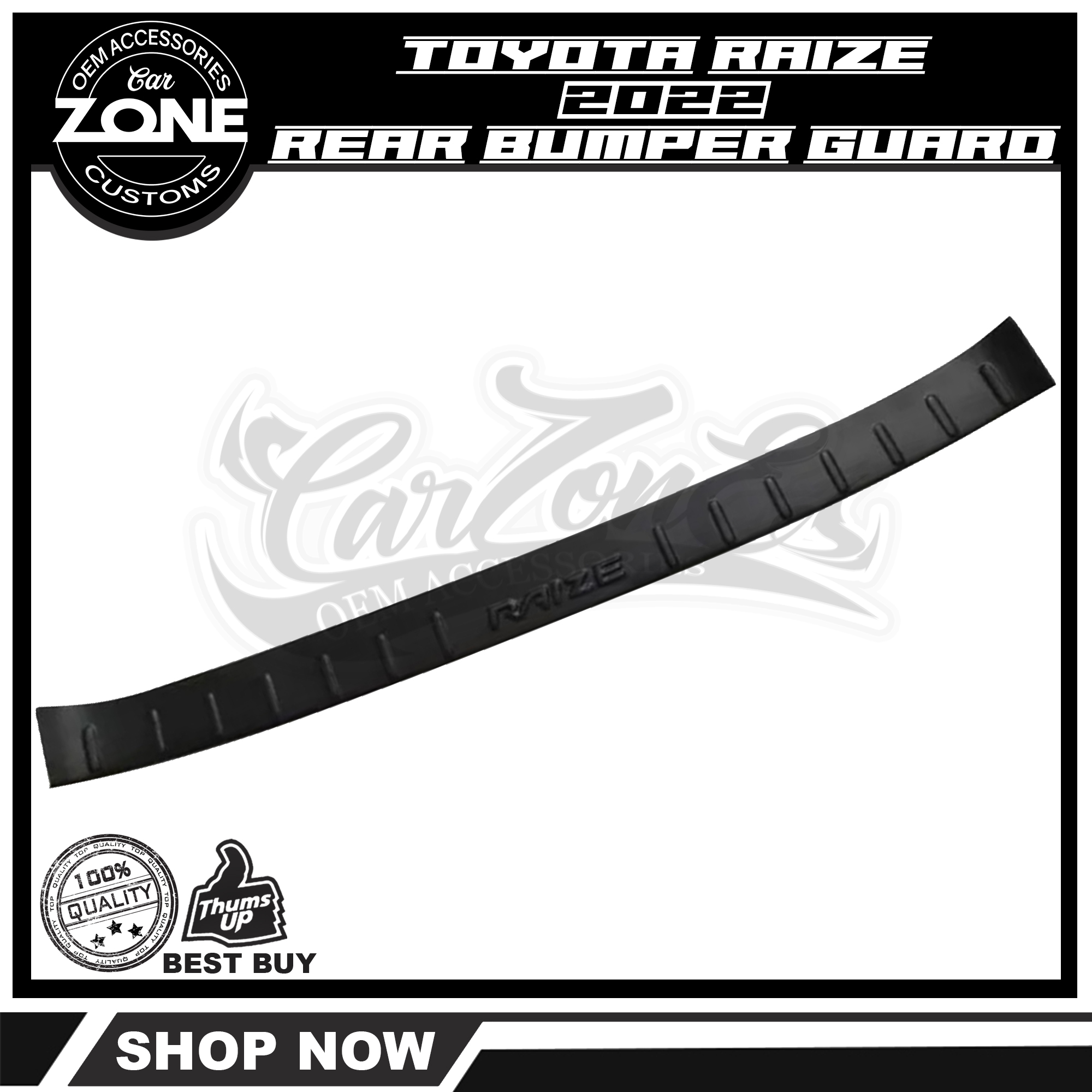 Toyota Raize 2022 Rear Bumper Guard/ Rear Stepsill (Black) | Lazada PH