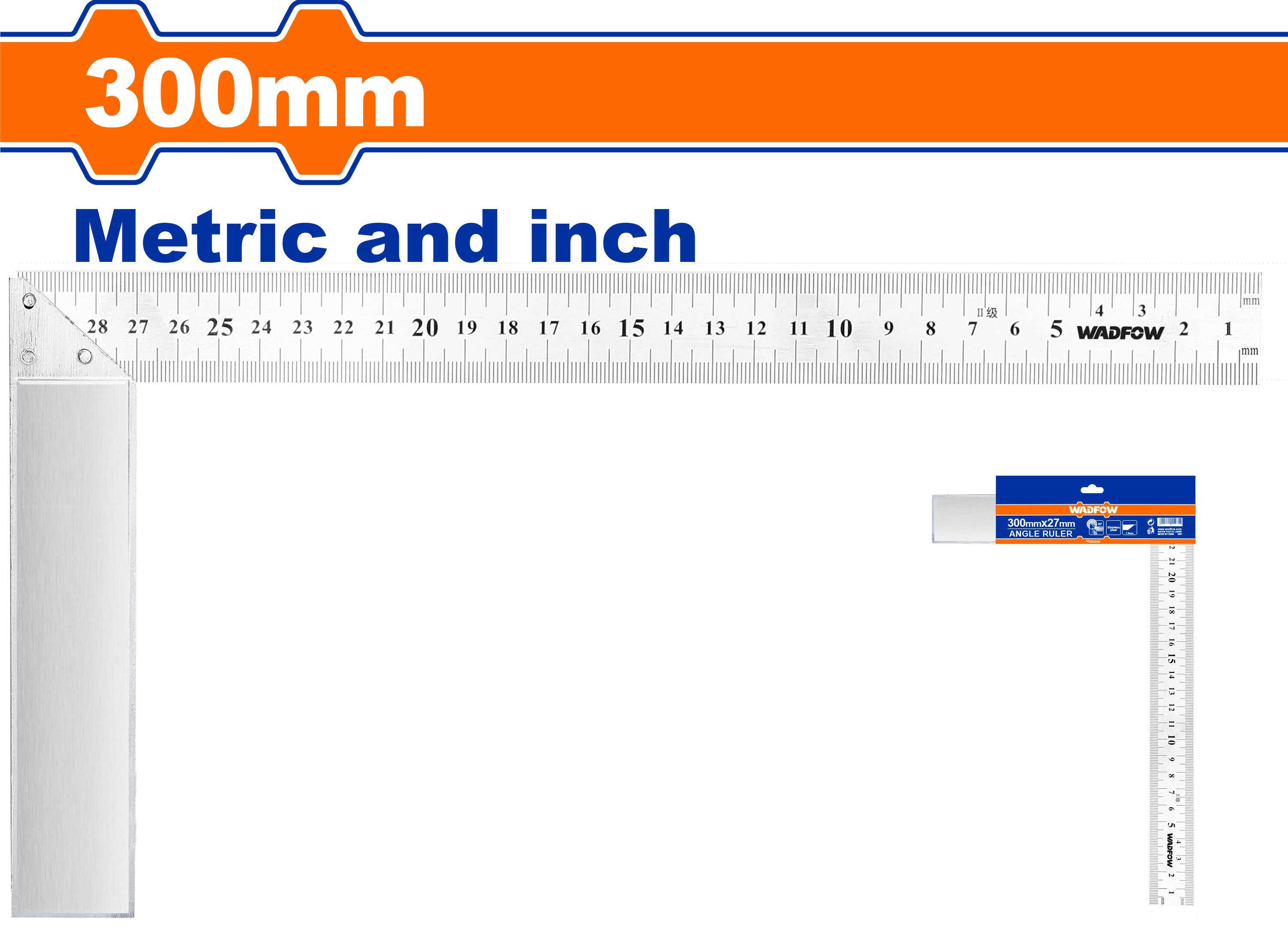 WADFOW Angle Square 300mm Measuring Tool Aluminum Alloy L-Square Ruler ...
