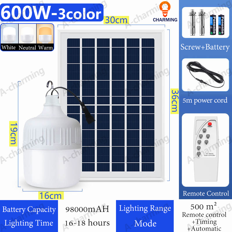 Solar bulb light outdoor waterproof 500W 600W solar light indoor solar bulb led lamp withe ...