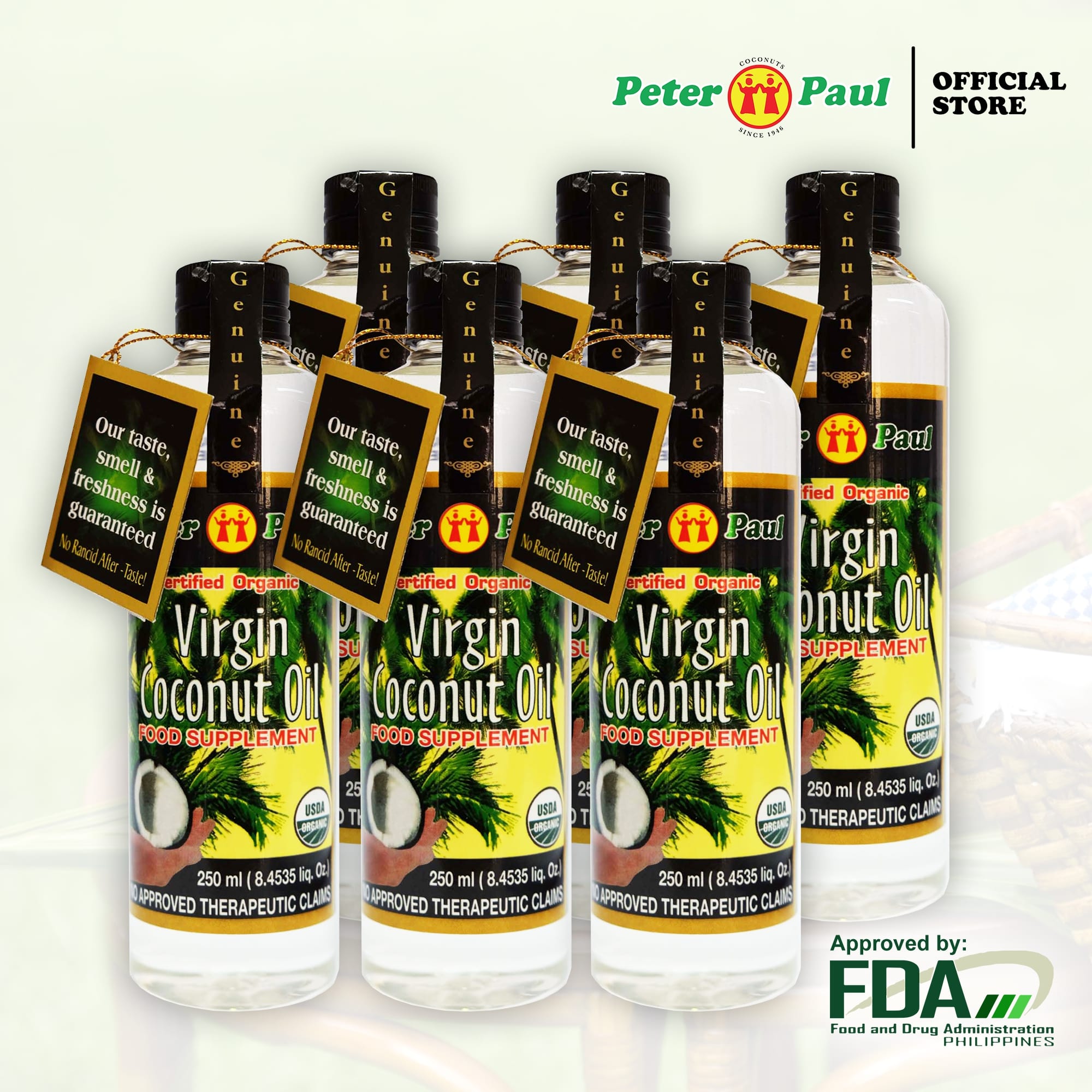 Peter Paul's Organic Virgin Coconut Oil VCO 250ML 6-pcs bundle | Lazada PH