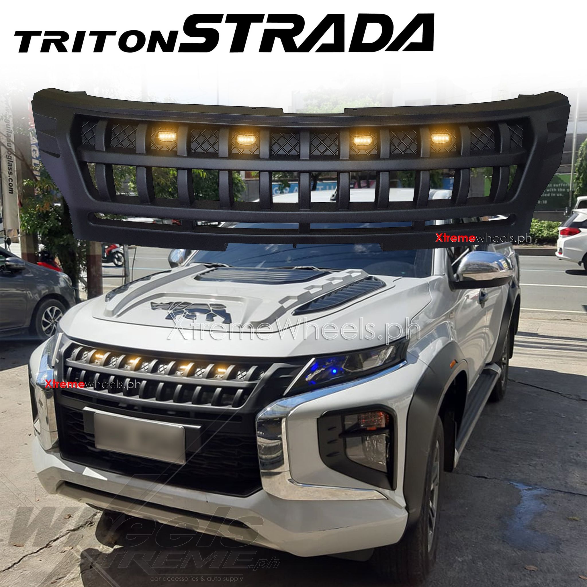 Mitsubishi Strada 2019-2023 Front Grill / Grille with Led Amber light ...