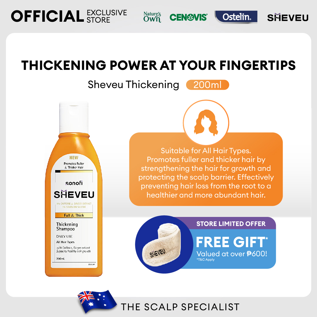 Sheveu Thickening Shampoo 200ml - For All Hair Types, Supports Healthy ...