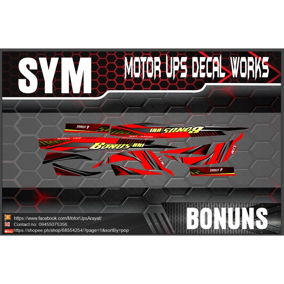 Sym Bonus Custom Decals Laminated | Lazada PH
