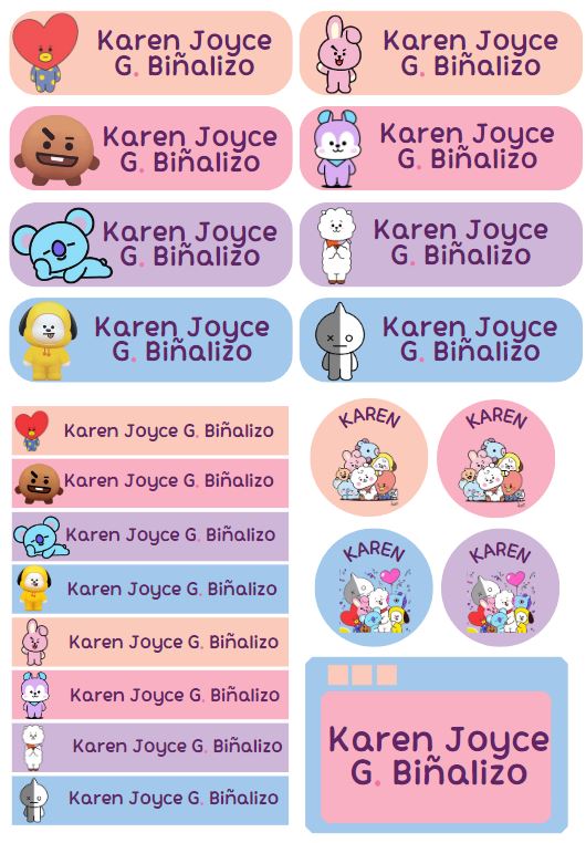 Personalized NAME Sticker Label for Kids (NAME WITH GRADE AND SECTION ...