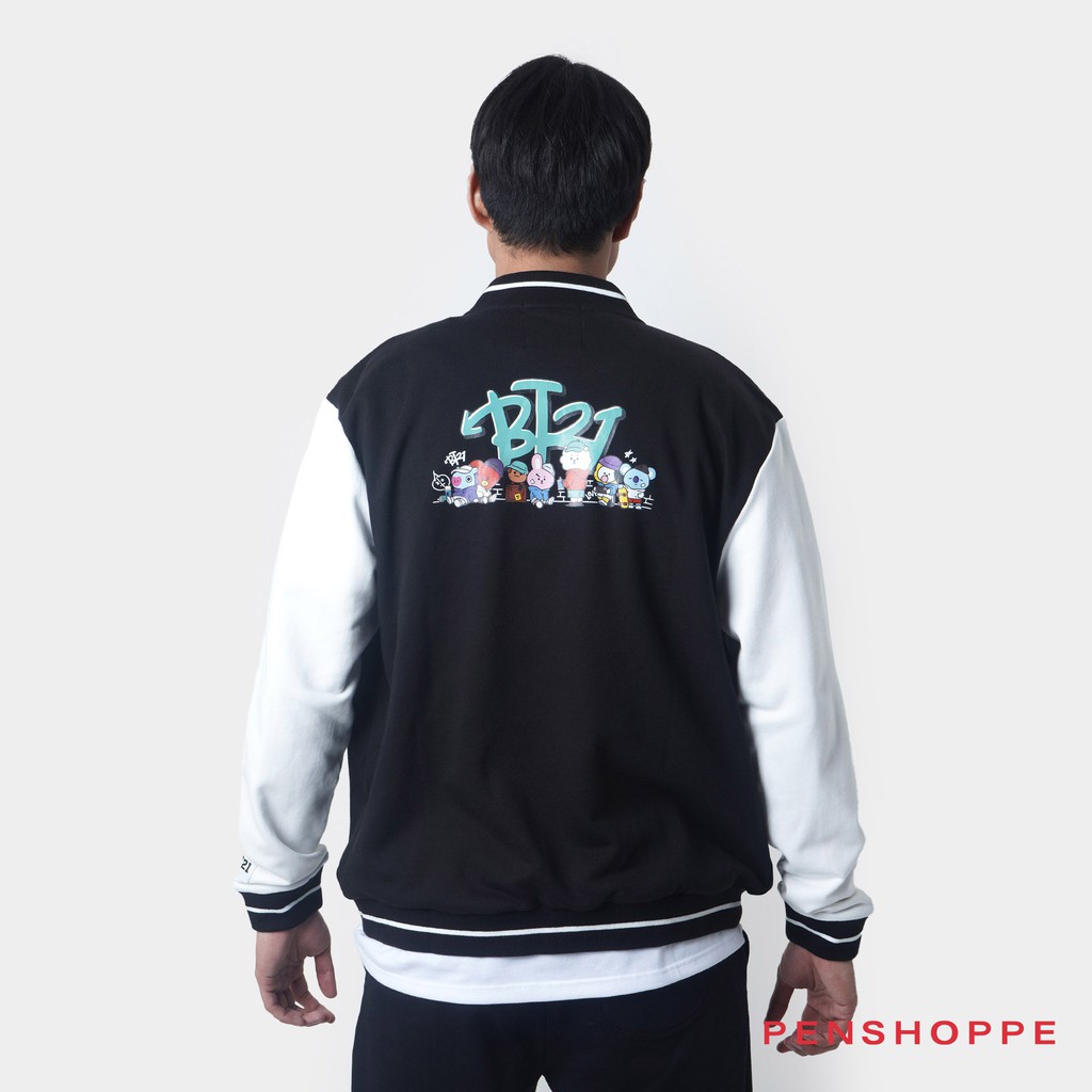 Penshoppe With BT21 Knit Varsity Jacket For Men (Black) | Lazada PH