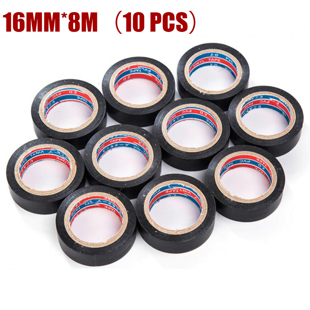 10pcs Electrical tape Black Wire Strong Insulating Electrical Tape PVC ...