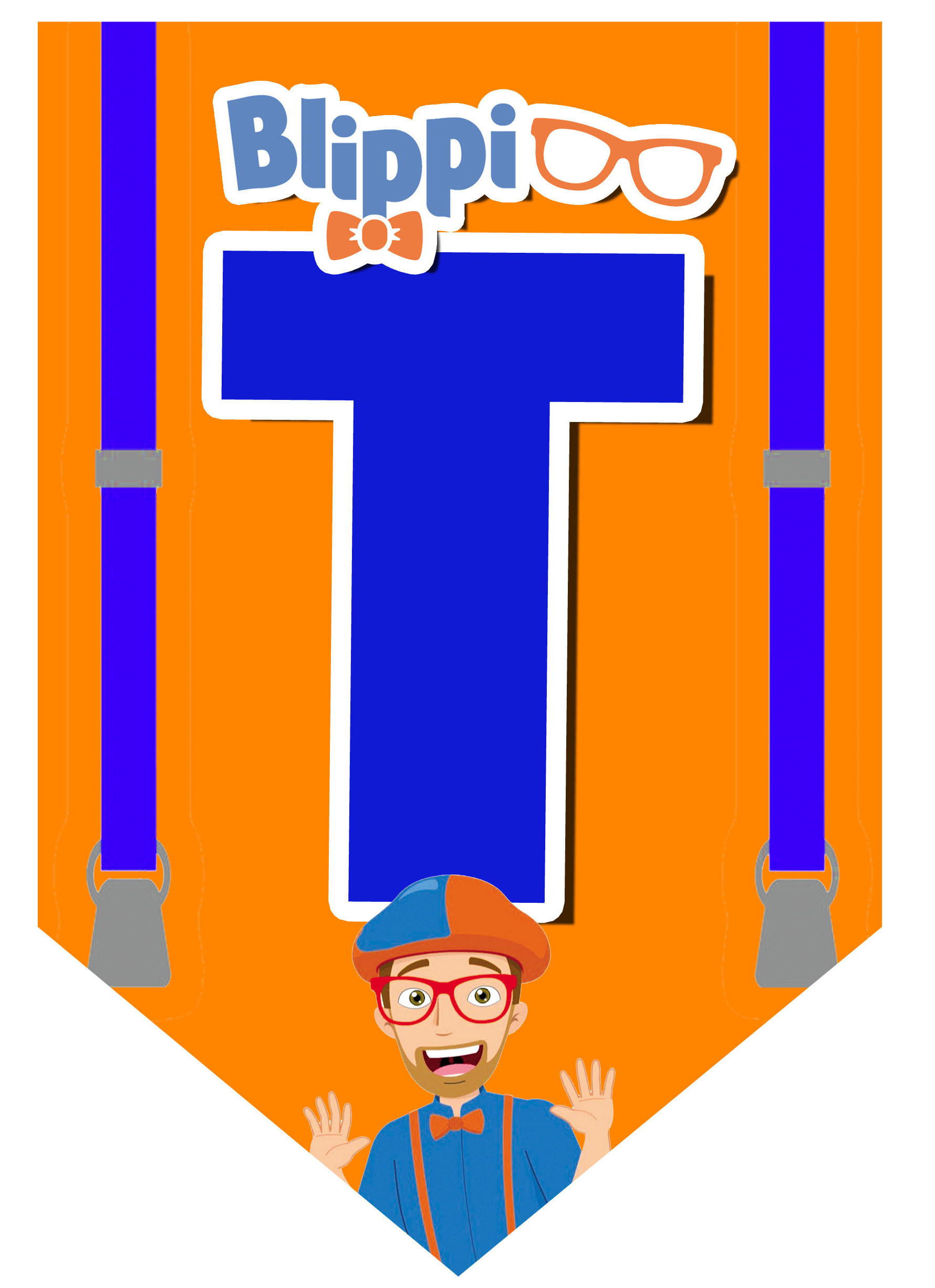 BLIPPI THEME PER LETTER PERSONALIZE BANNER, Party, Name Banner, Happy ...