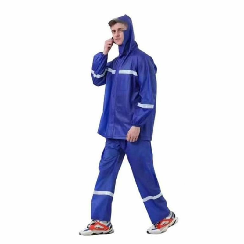 rubberized titanium raincoats kapote with reflectors | Lazada PH