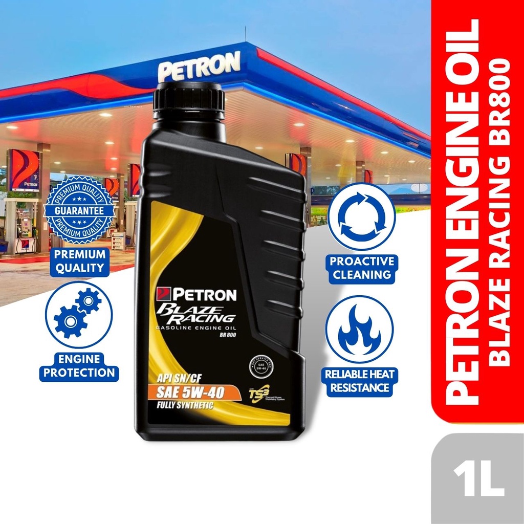 PETRON Blaze Racing BR800 Fully Synthetic Gasoline Engine Oil 5W40 (1L ...