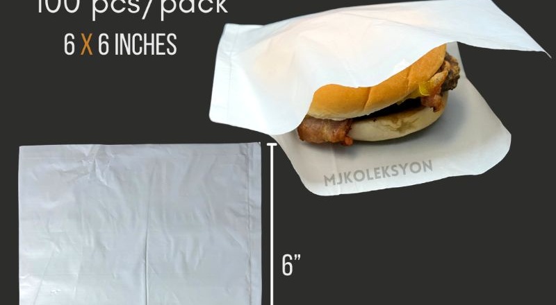 Burger Plastic Wrapper with print and plain 6x6inches | Lazada PH