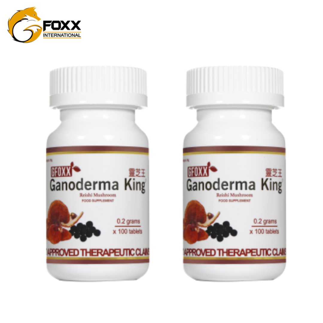 GFOXX GANODERMA KING REISHI MUSHROOM 100 TABS/BOTTLE ( 2 Bottles ...