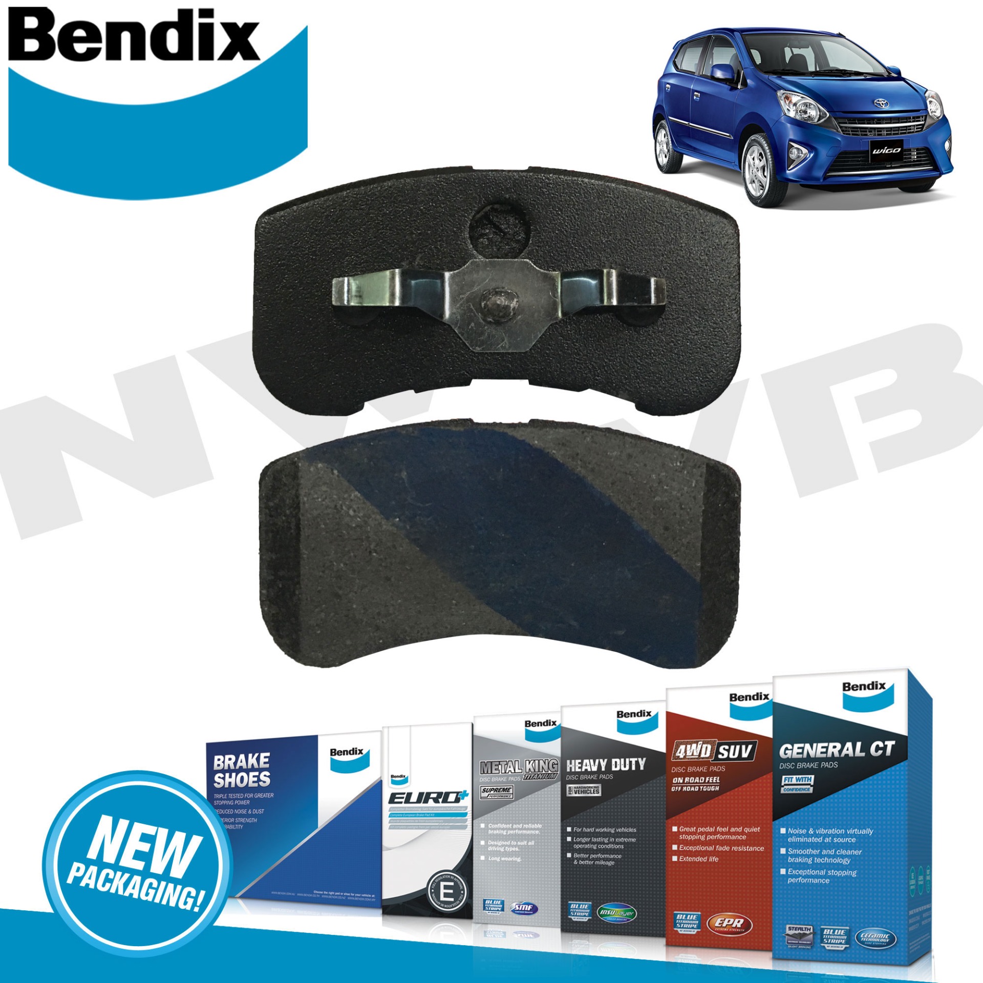 Bendix Brake Pads Front Set GCT for Toyota Wigo G (Manual/Automatic ...