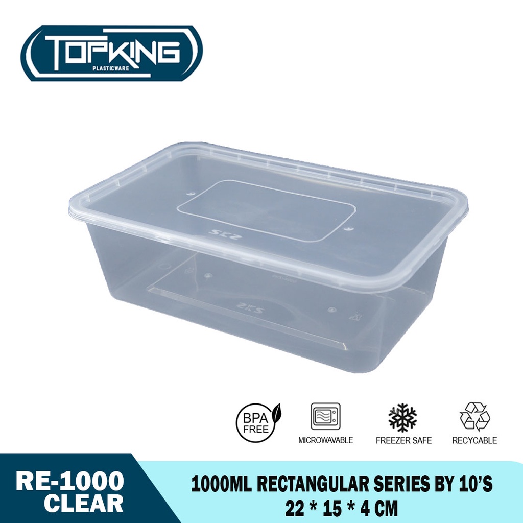 Clear and Black Container Re500-1000 Environmental Friendly Food ...