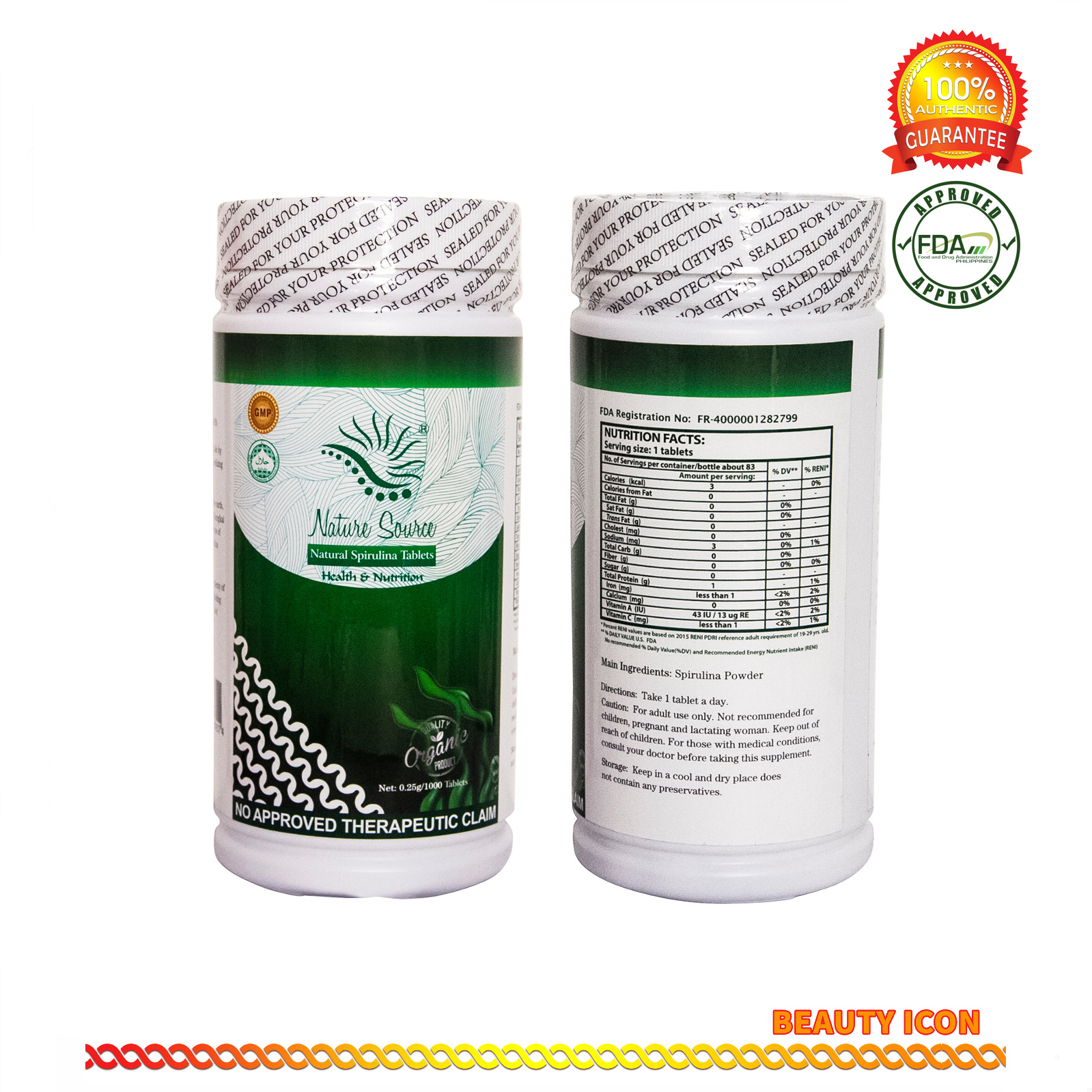 Nature Source Spirulina Tablets Healt & Nutrition 0.25g | Lazada PH