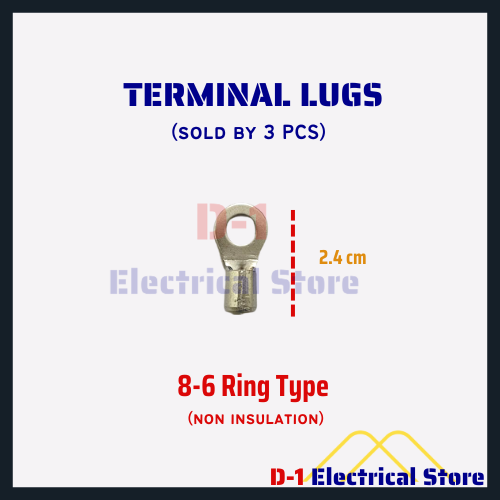 Terminal Lugs sizes 8, 14 (non insulated) - pack by 3 PCS | Lazada PH
