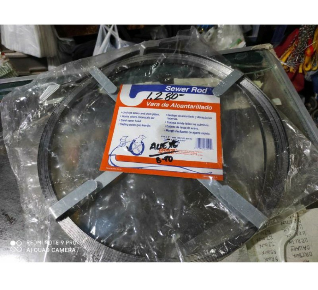 Sewer Rod or Plehe , Panundot 1/2x50 feet Heavy Duty U.S Made (Clears ...