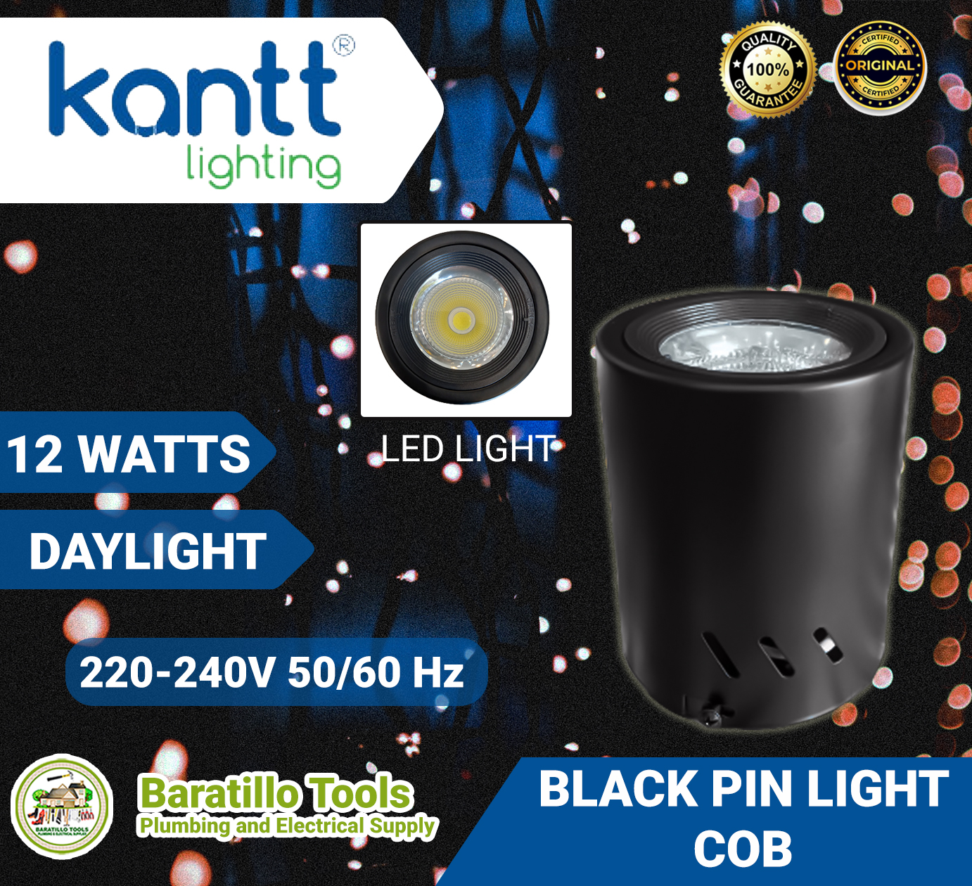 KANTT Lighting LED Black Pin Light COB 12W Daylight | Lazada PH